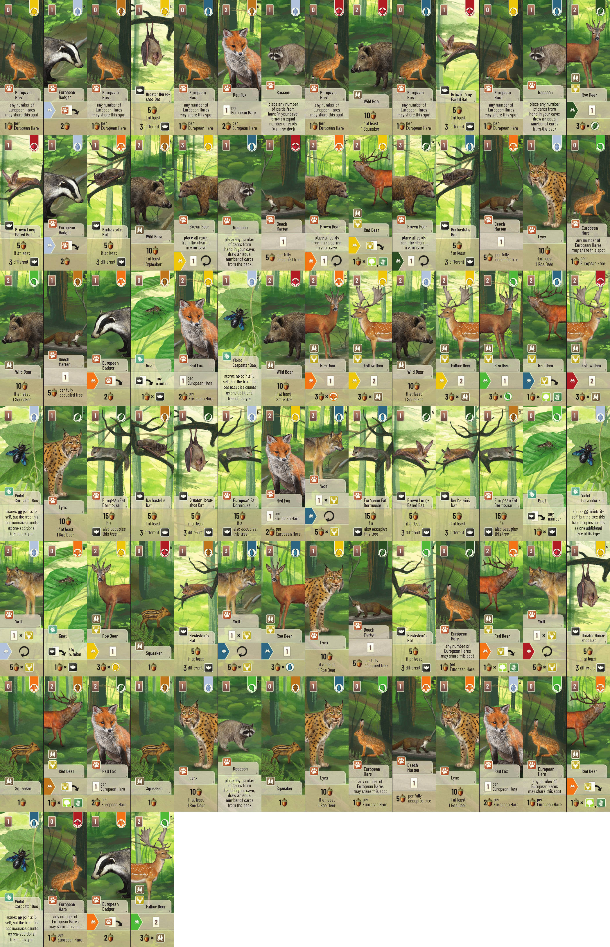 Card list | Forest Shuffle