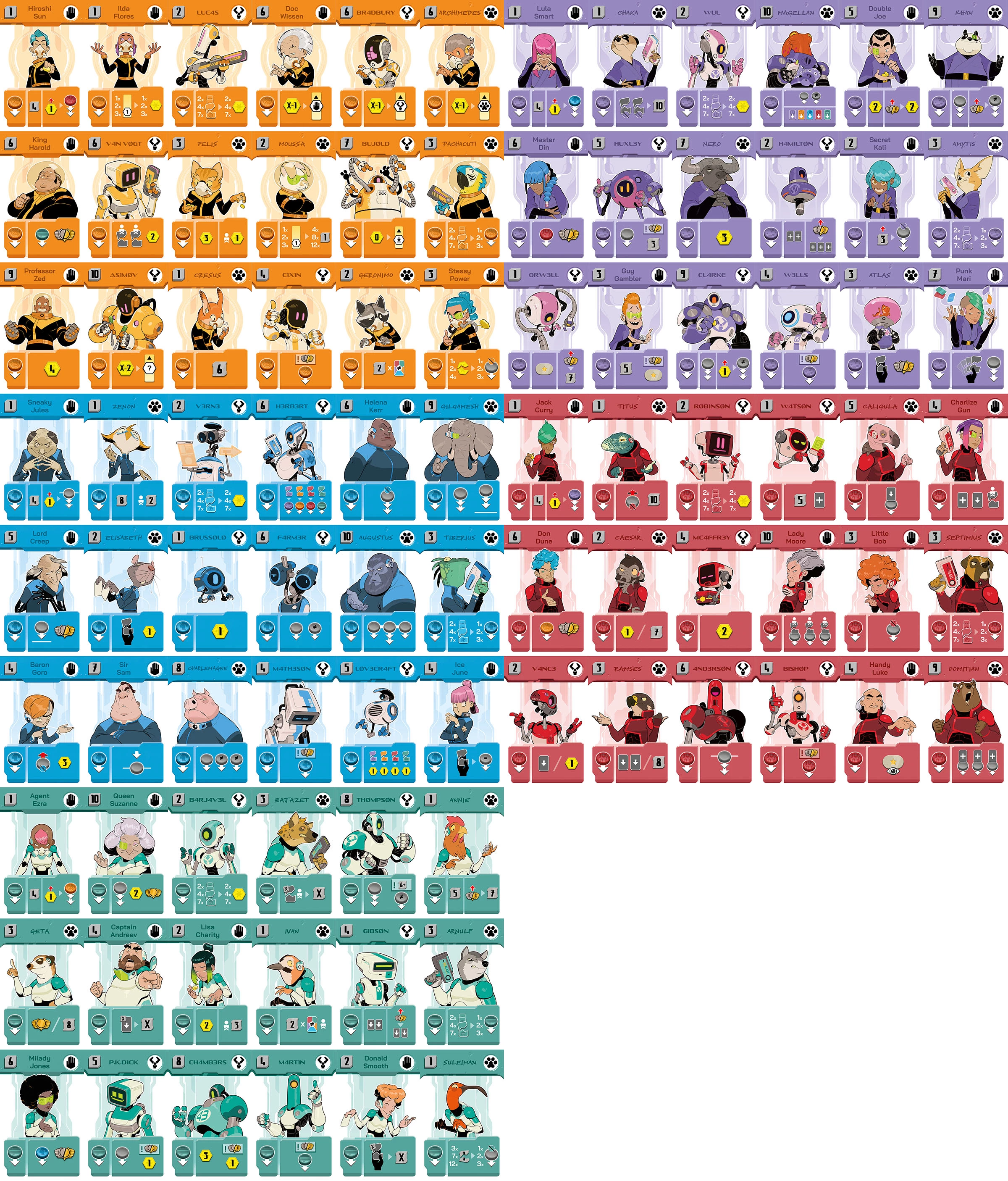 Zenith – Full Character Reference Sheet (Text for All 90 Cards) | Zenith
